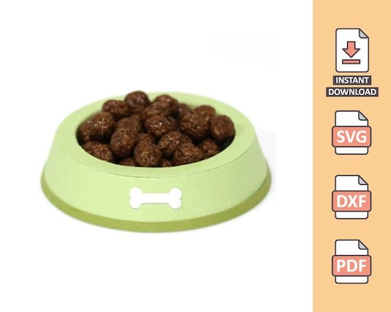 Dog Food Pot 3D Craft Project for Manual and Machine Cutting - Etsy