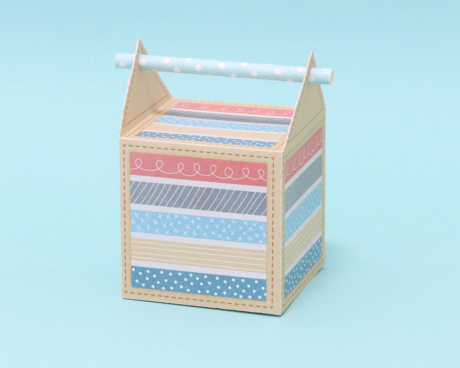 Straw Handle Box Pack 3D Project Papercraft Large Templates - Etsy