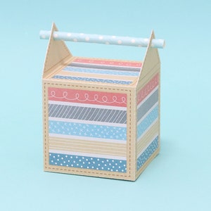 Straw Handle Box Pack - 3D Project Papercraft Large Templates Cutting ...