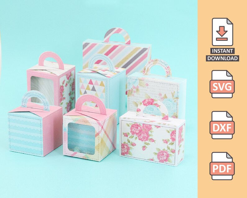 Handle Box Pack 3D Project Papercraft Milk Box Cutting Files - Etsy