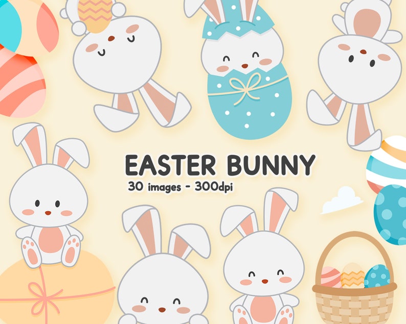 Easter Bunny Clipart Kit – Spring PNG Bundle (digital Download) - Etsy