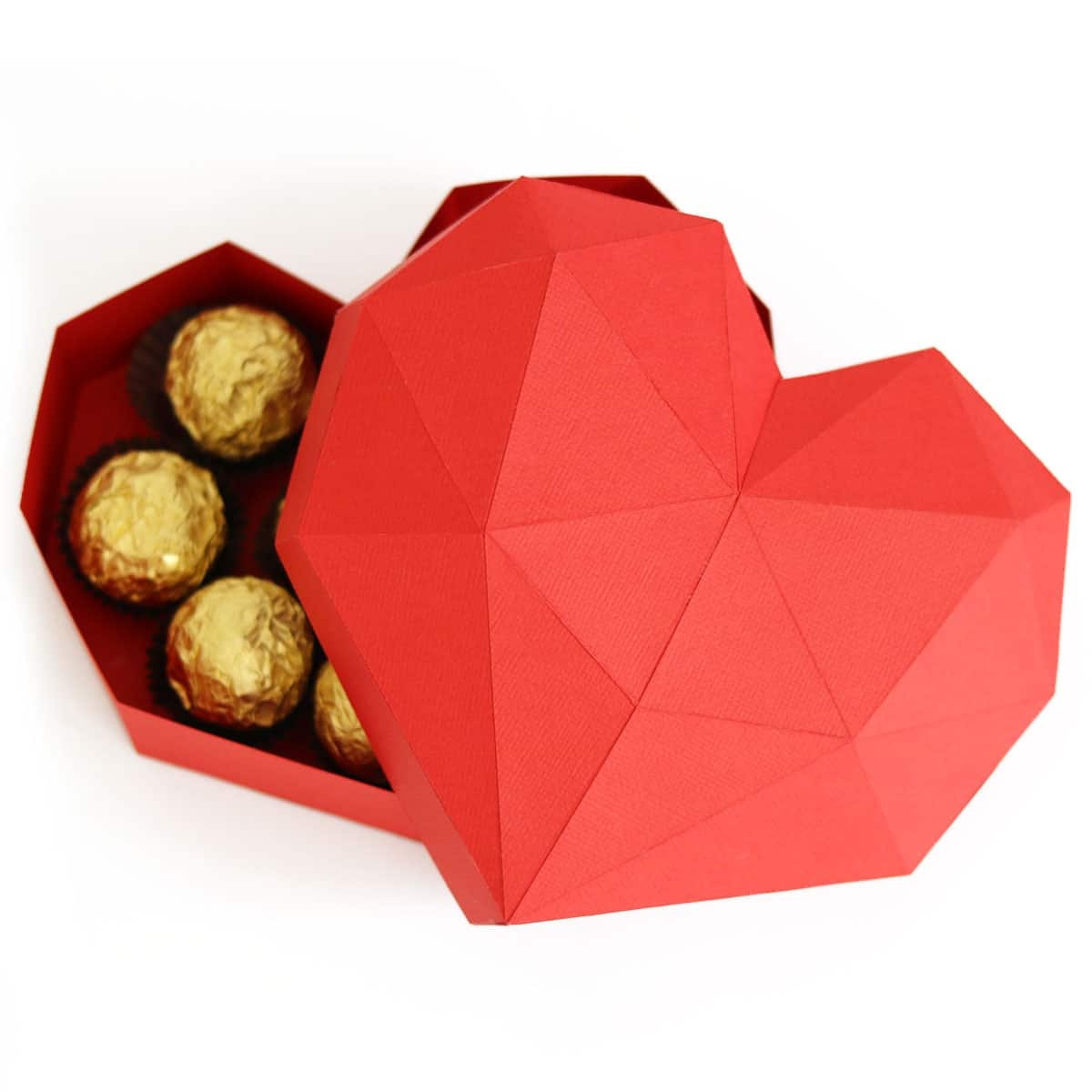 3D Low Poly Heart Box Project for Paper Crafting Digital - Etsy