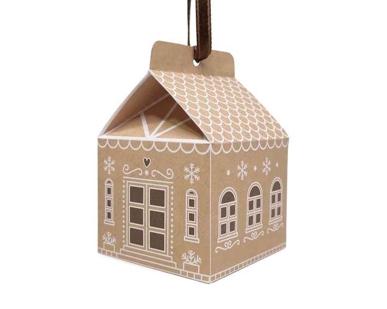Gingerbread House Box Pack - 3D Christmas Tree Pendant Milk Box Cutting ...