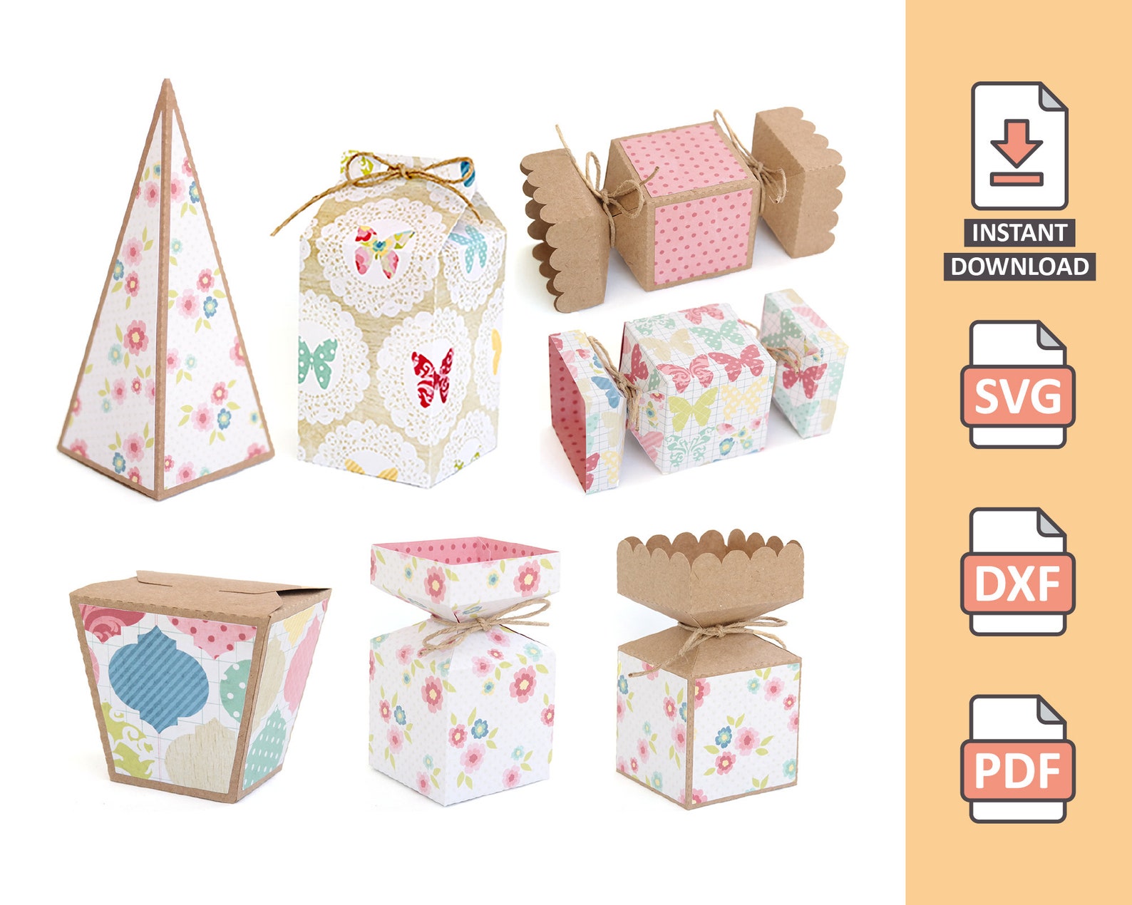 Basic Boxes Pack 3D Project for Papercraft Pyramid Candy - Etsy