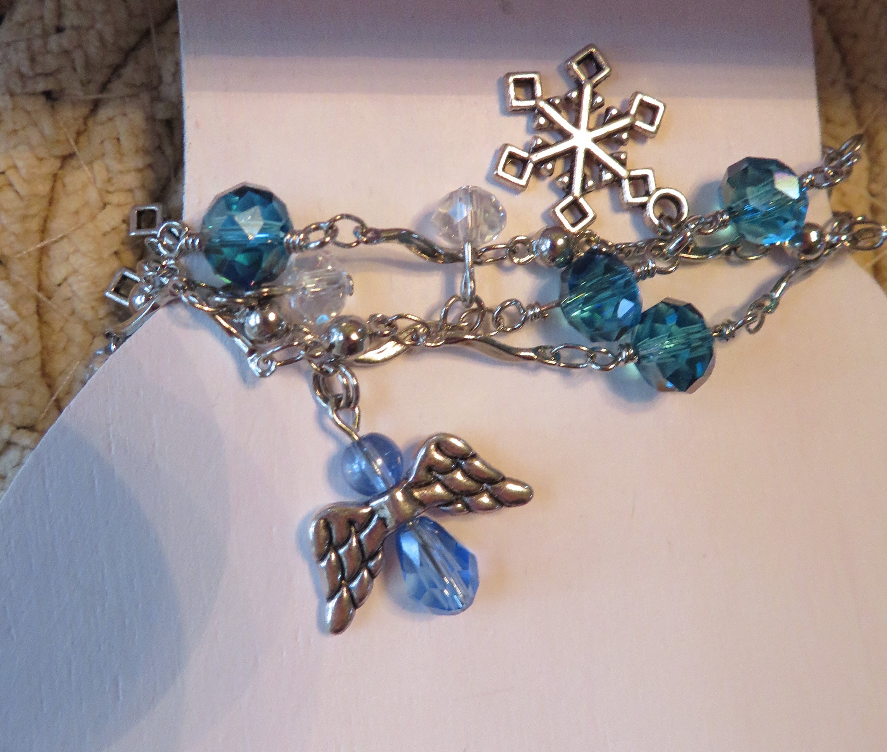 Winter Snowflake Angel 3 Layer Chain and Crystal/acrylic Bracelet ...