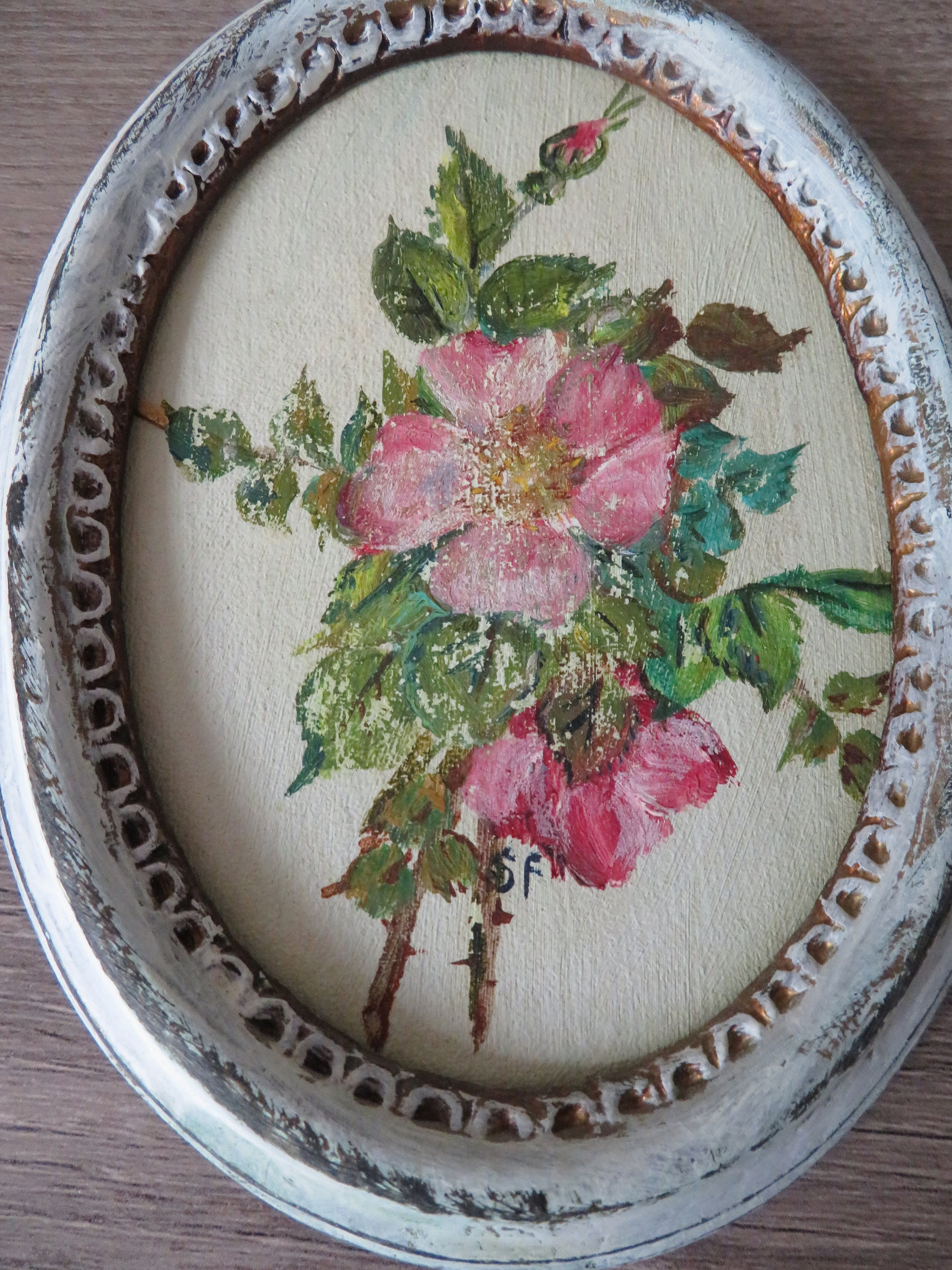 Vintage Shabby Handpainted Floral Frames 2 Made in Italy Frames, Spring ...