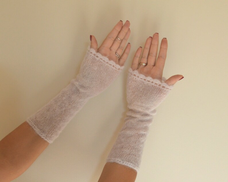 Long Arm Warmers Wedding Mittens Bridal Gloves Gift for - Etsy