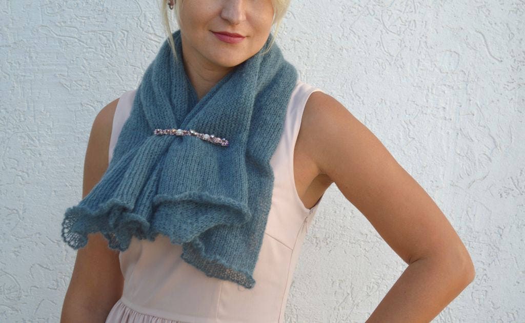 White Mohair Scarf Infinity Scarf Ivory Wool Shawl Mohair Xmas - Etsy