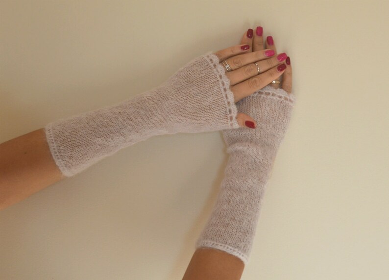 Long arm warmers wedding mittens bridal gloves gift for | Etsy
