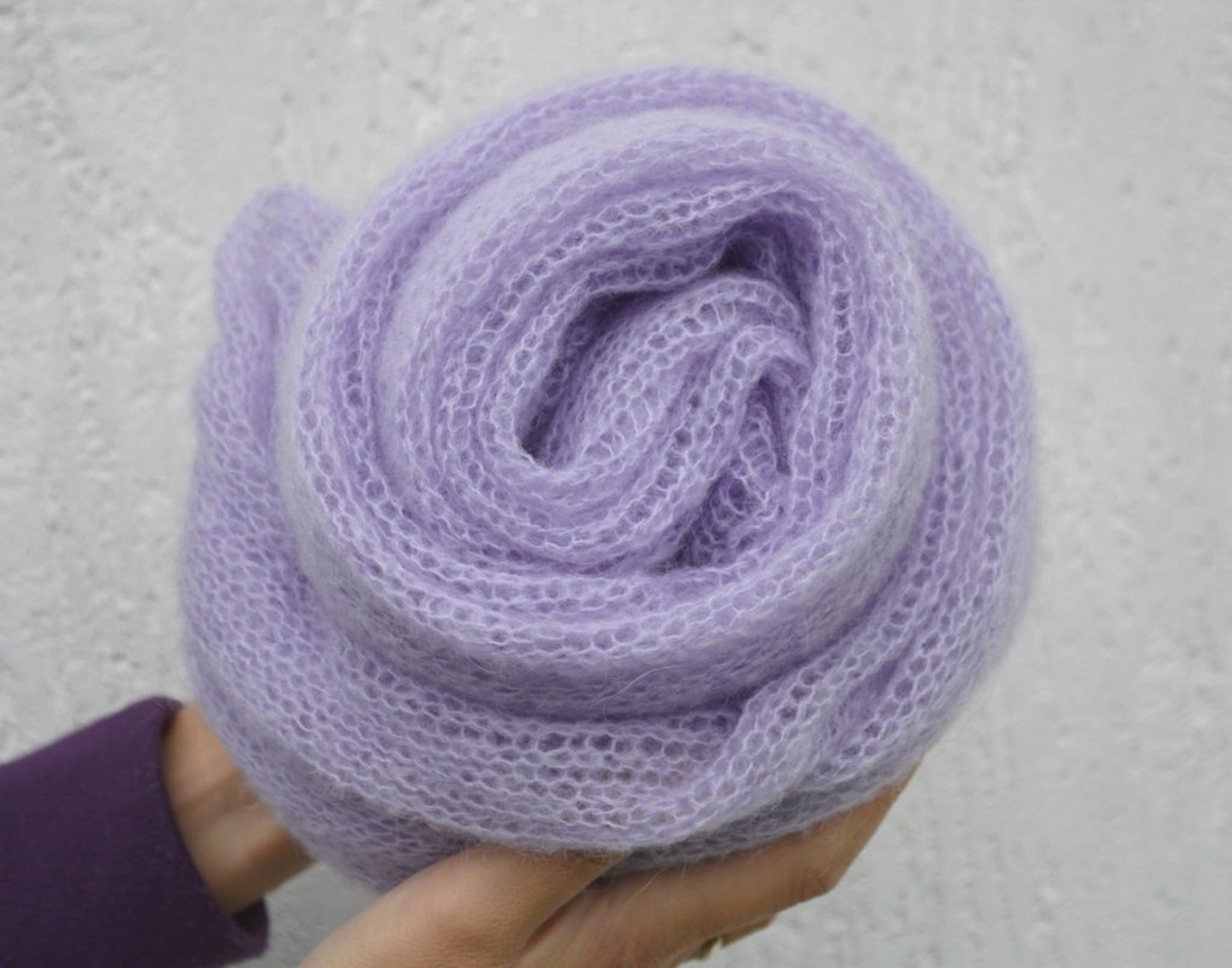 Violet Long Scarf Light Lilac Large Scarf Knit Soft Scarf - Etsy