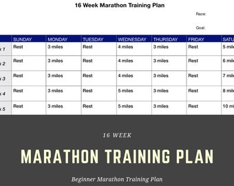 16-week Marathon Training Plan and Journal Run Faster and Stronger With ...