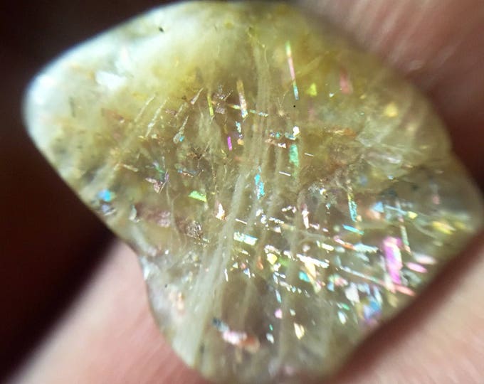 RAINBOW LATTICE SUNSTONE Tumbled Rough From Australia Rare Crystal ...