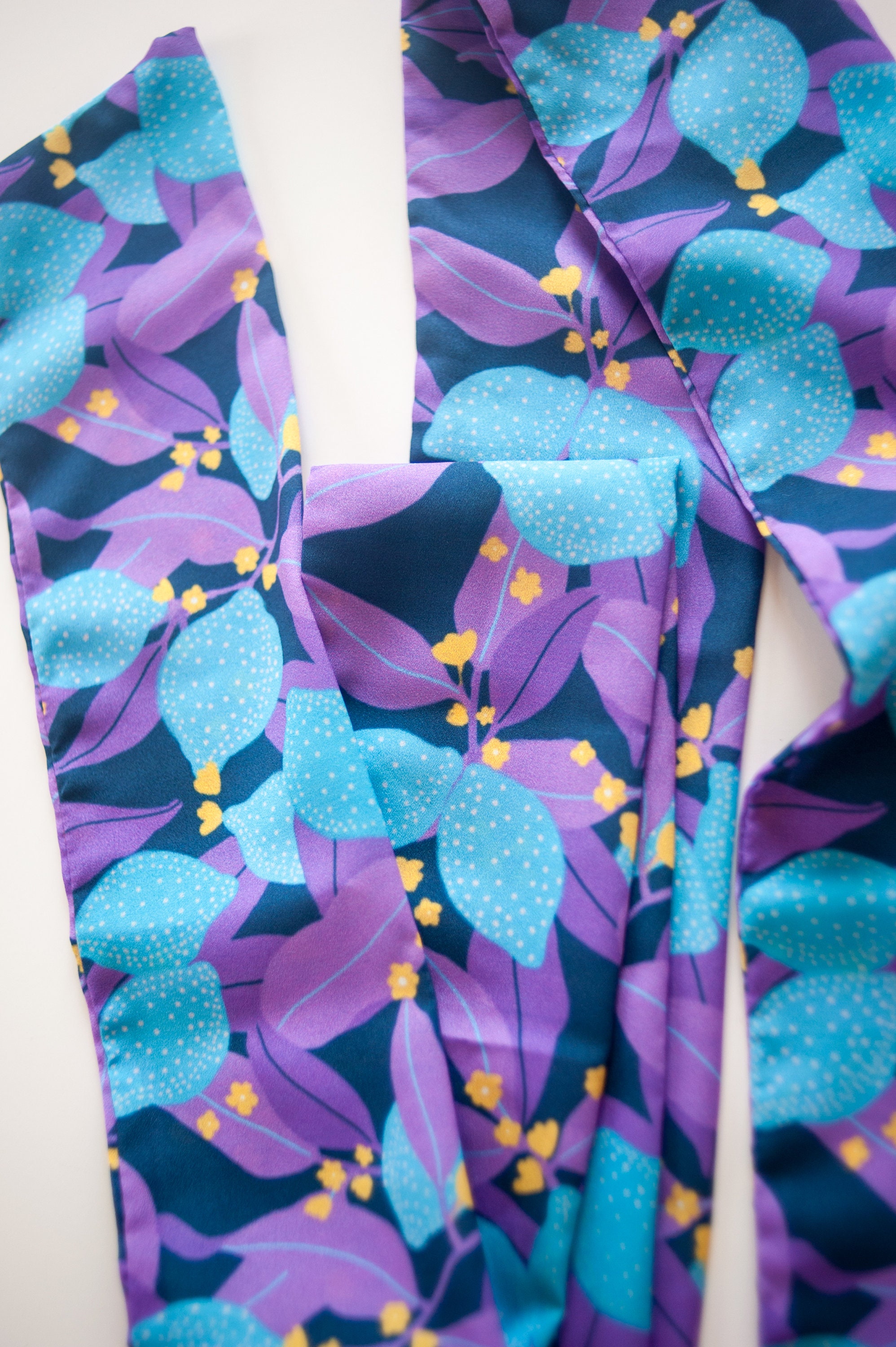 Lemony Blue Print Hair Scarf / Infinity Multipurpose Scarf - Etsy