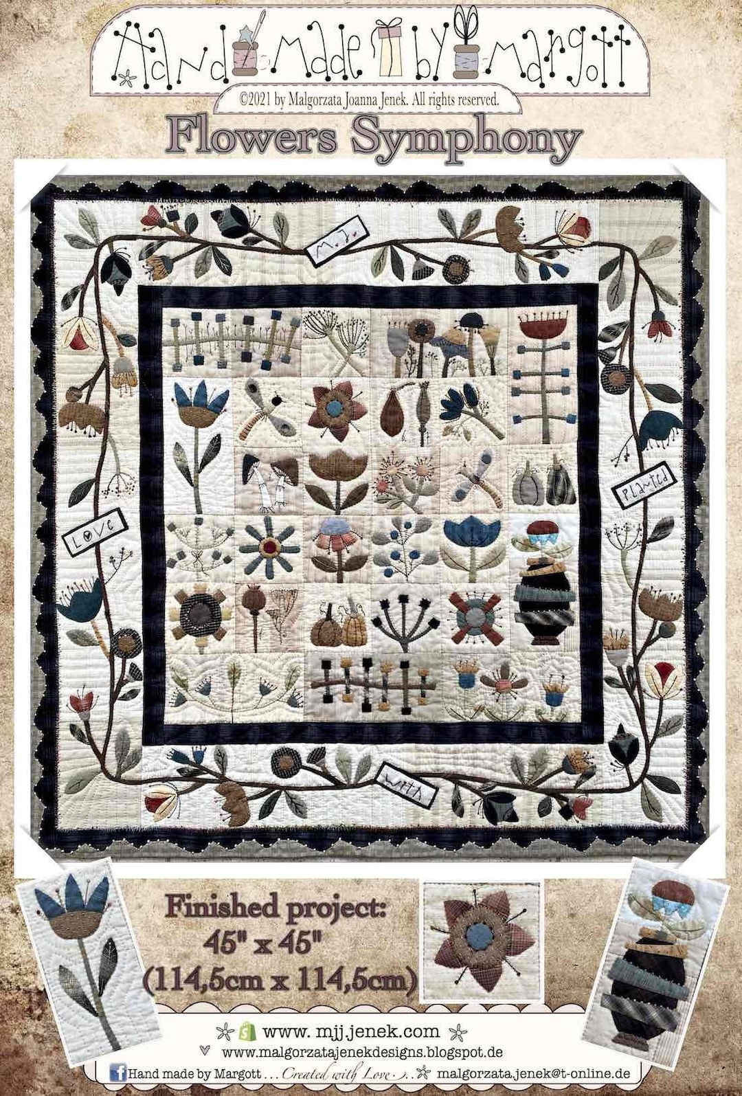 Flowers Symphony - Quilt Pattern by Mjjenek - Etsy