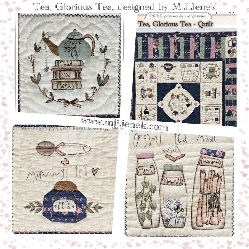 Tea Glorious Tea Quilt PAPER PATTERN by Mjjenek - Etsy