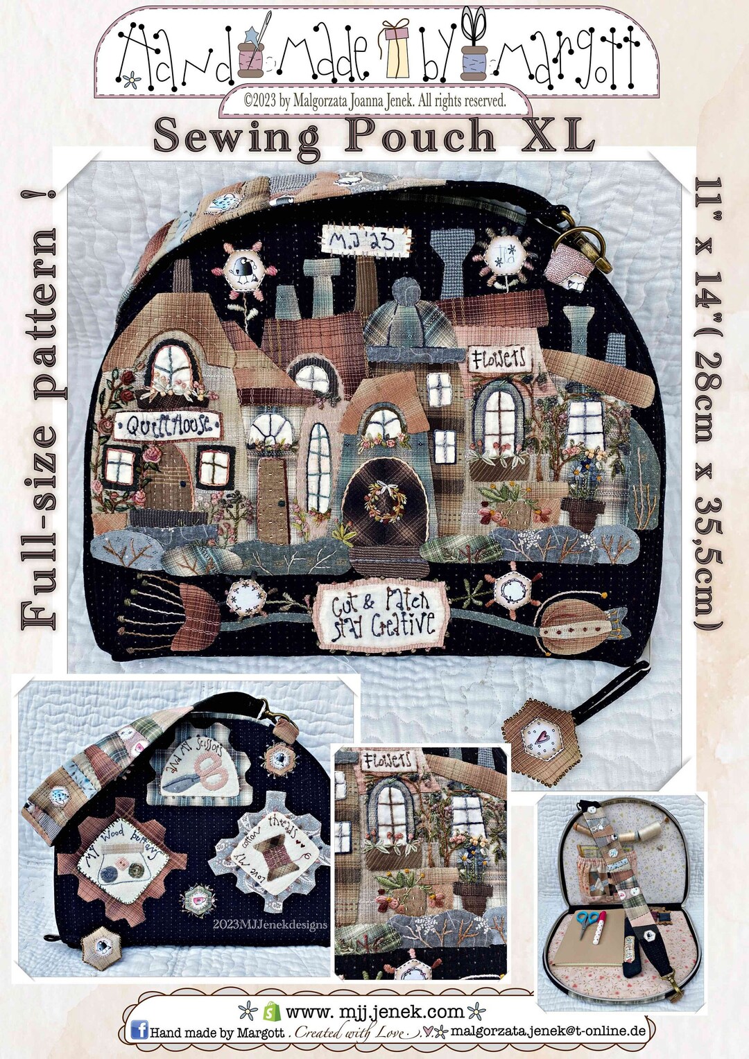 Sewing Pouch XL - PAPER (PHYSICAL) Pattern in Full Size by Mjjenek - Etsy