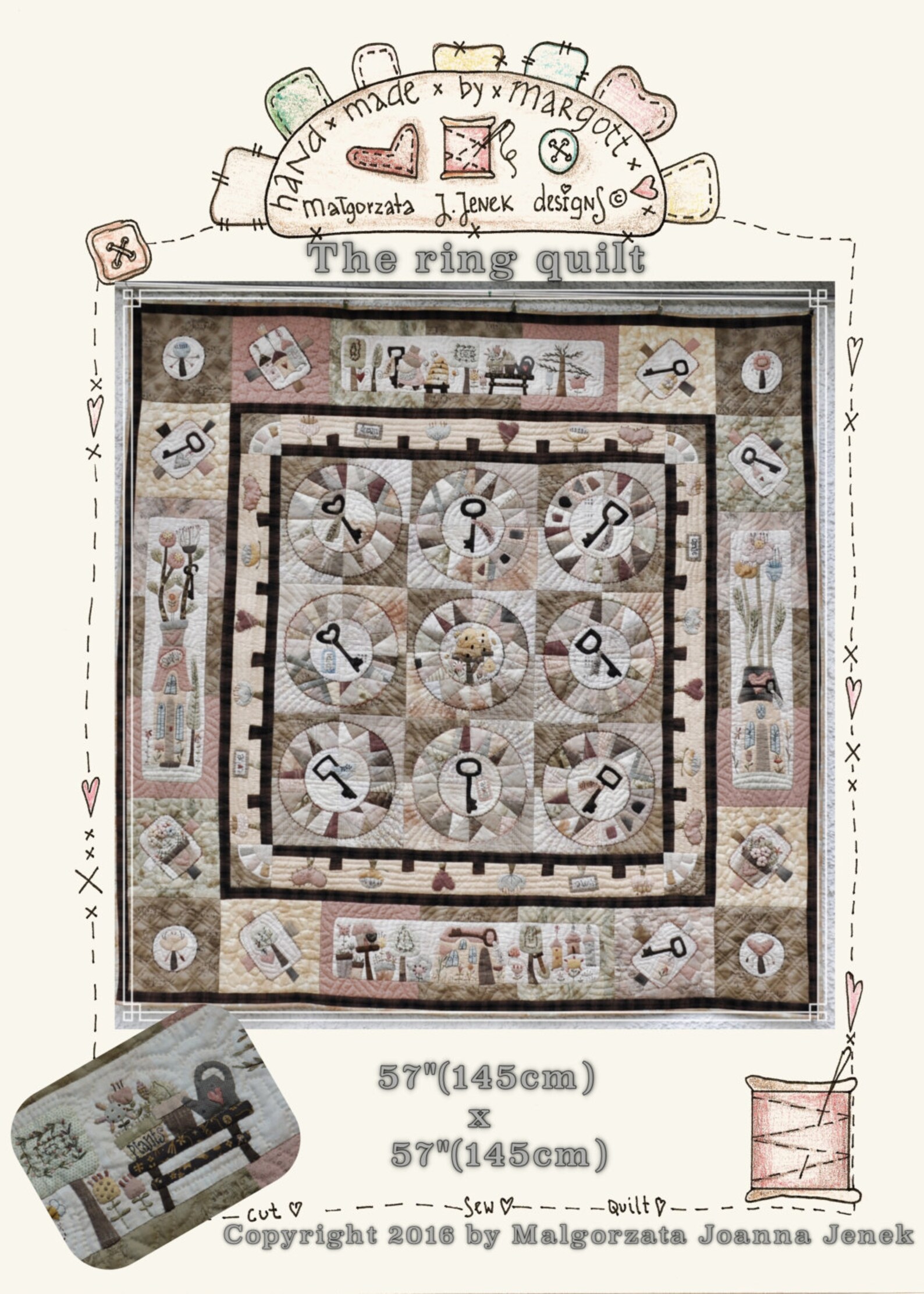 The Ring Quilt- PAPER Pattern by Mjjenek, Quilt Paper Pattern, Sewing ...