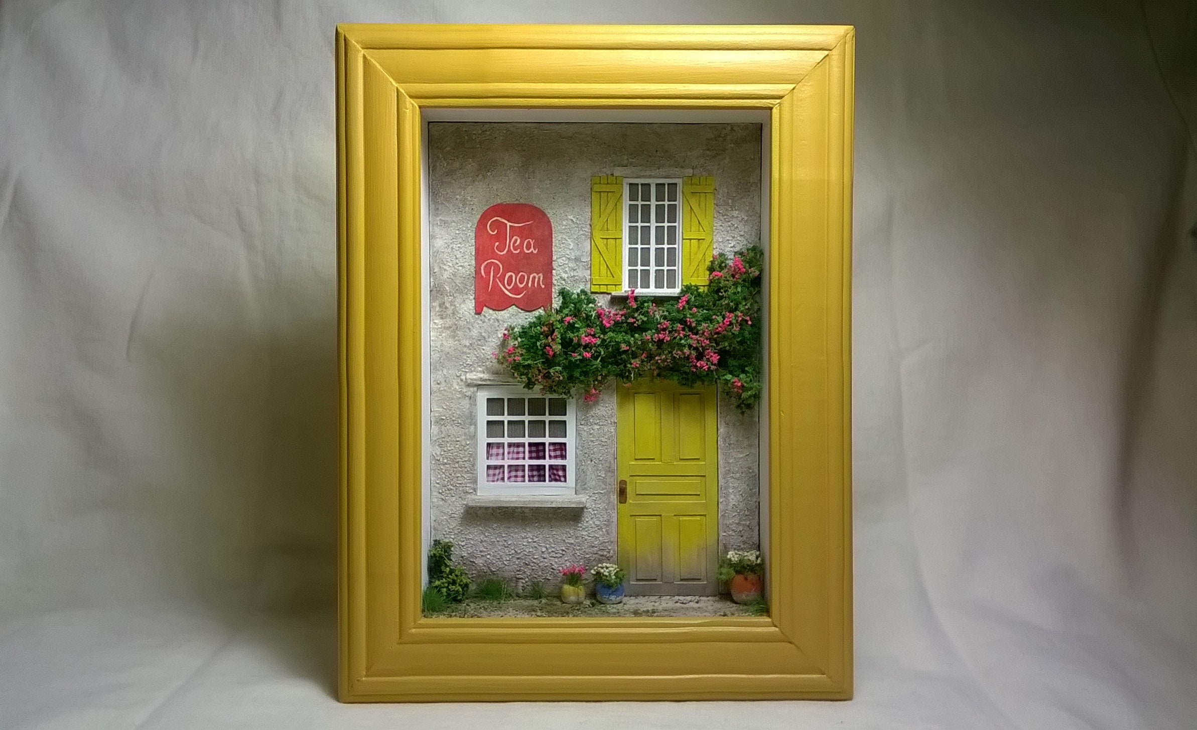 Dollhouse miniature Cottage Tea Room Diorama Shadowbox Art - Etsy