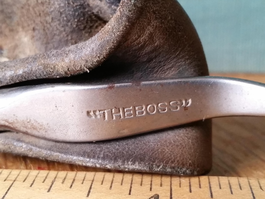 Vintage Corn Husking Tool THE BOSS Old Metal and Leather Farm Tool ...
