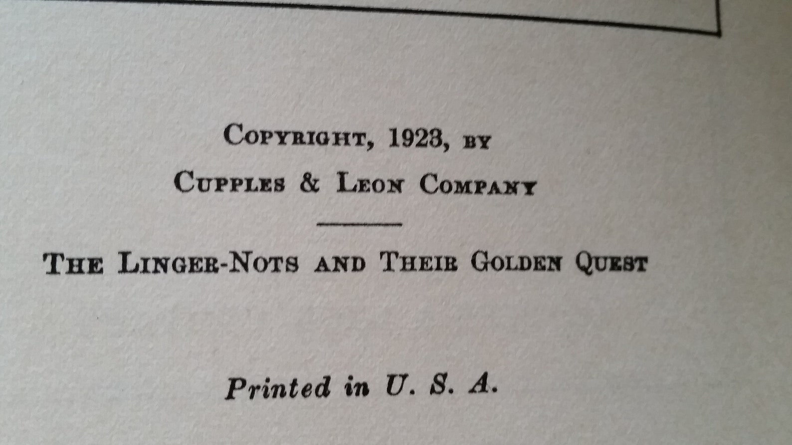 Antique Book the Linger-nots and Their Golden Quest Agnes Miller ...