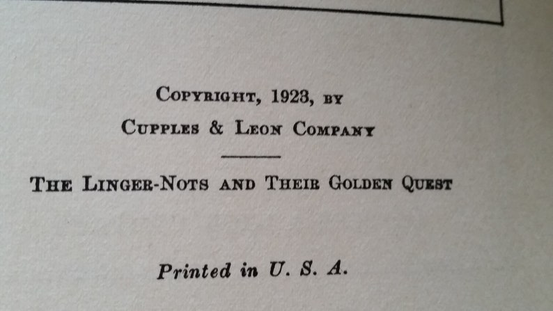 Antique Book the Linger-nots and Their Golden Quest Agnes Miller ...