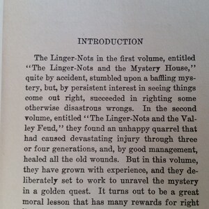 Antique Book ~ the Linger-nots and Their Golden Quest ~ Agnes Miller ...