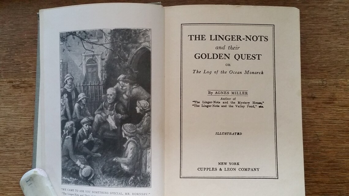 Antique Book the Linger-nots and Their Golden Quest Agnes Miller ...