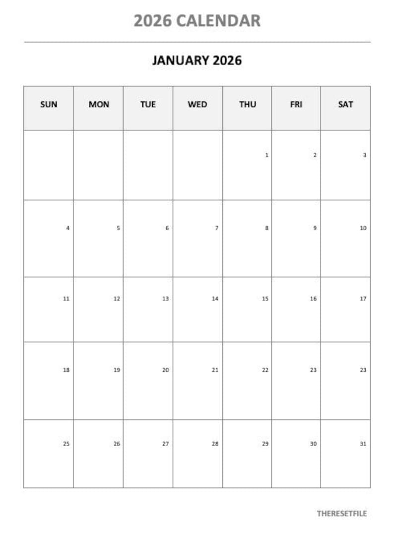 2026 Monthly Calendar | Editable Word Document, Printable (digital ...