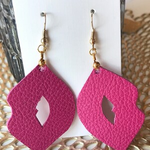 Leather Lips Earrings, Leather Earrings, Lips, Lipstick - Etsy