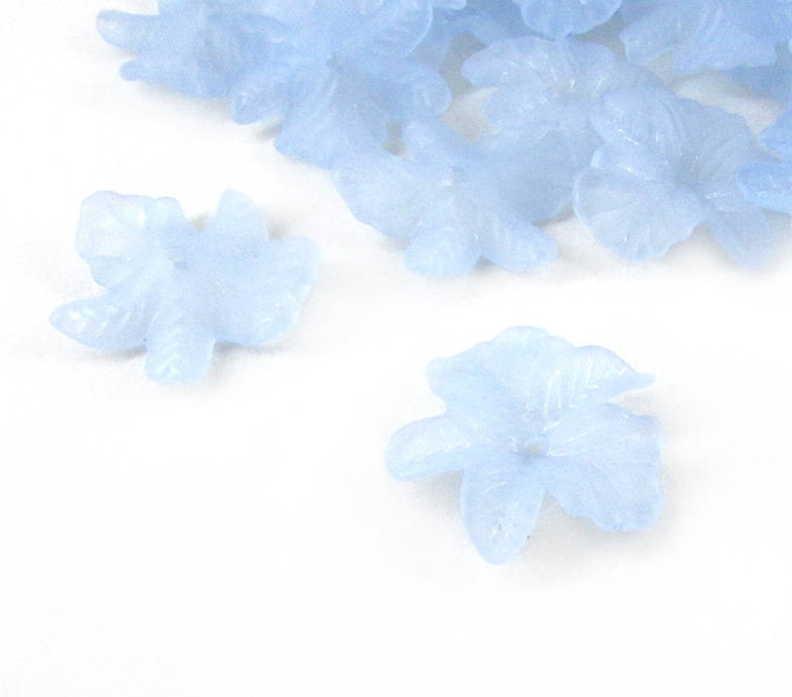 Light Blue Lucite Flower Beads 23x5 Frosted Sky Blue Acrylic - Etsy