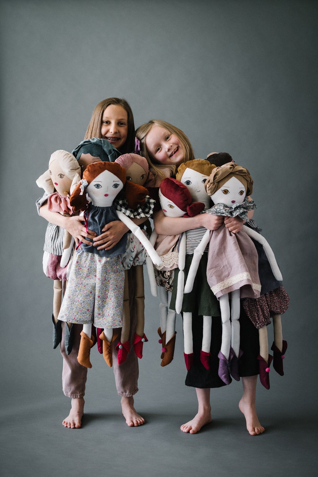 Vintage Extra Large Rag Doll Pattern: Cloth Doll & Clothes (digital ...