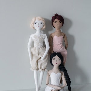 Lady Rag Doll Sewing Pattern, Art Doll Tutorial, Heirloom Doll With ...