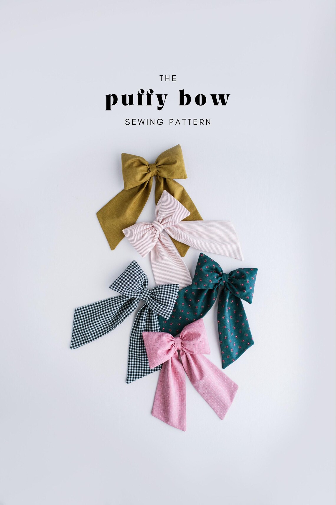 Puffy Bow Sewing Pattern: DIY Hair Bow, Holiday Decor (digital Download ...