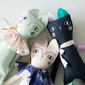 Cat Stuffy Sewing Pattern, Modern Cat Toy for Kids, Kitty Softie Toy ...