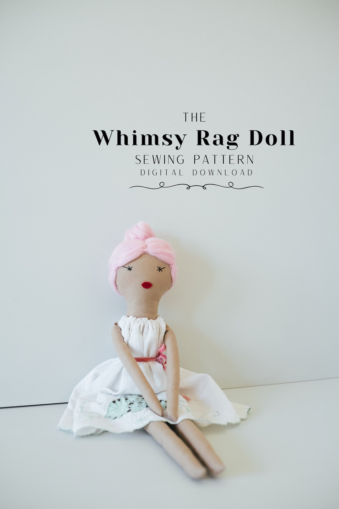The Whimsy Rag Doll Sewing Pattern, Cloth Rag Modern Doll Pattern ...