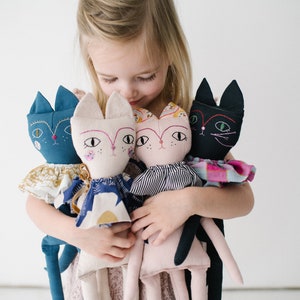 Cat Stuffy Sewing Pattern, Modern Cat Toy for Kids, Kitty Softie Toy ...
