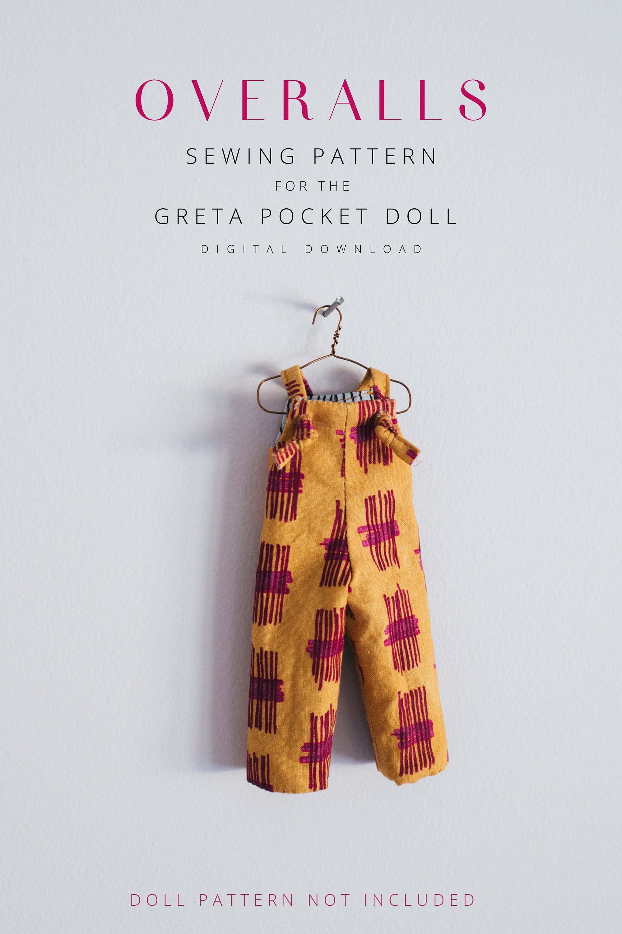DIY Doll Overalls Sewing Pattern: Pocket Rag Doll Clothes (PDF Digital ...