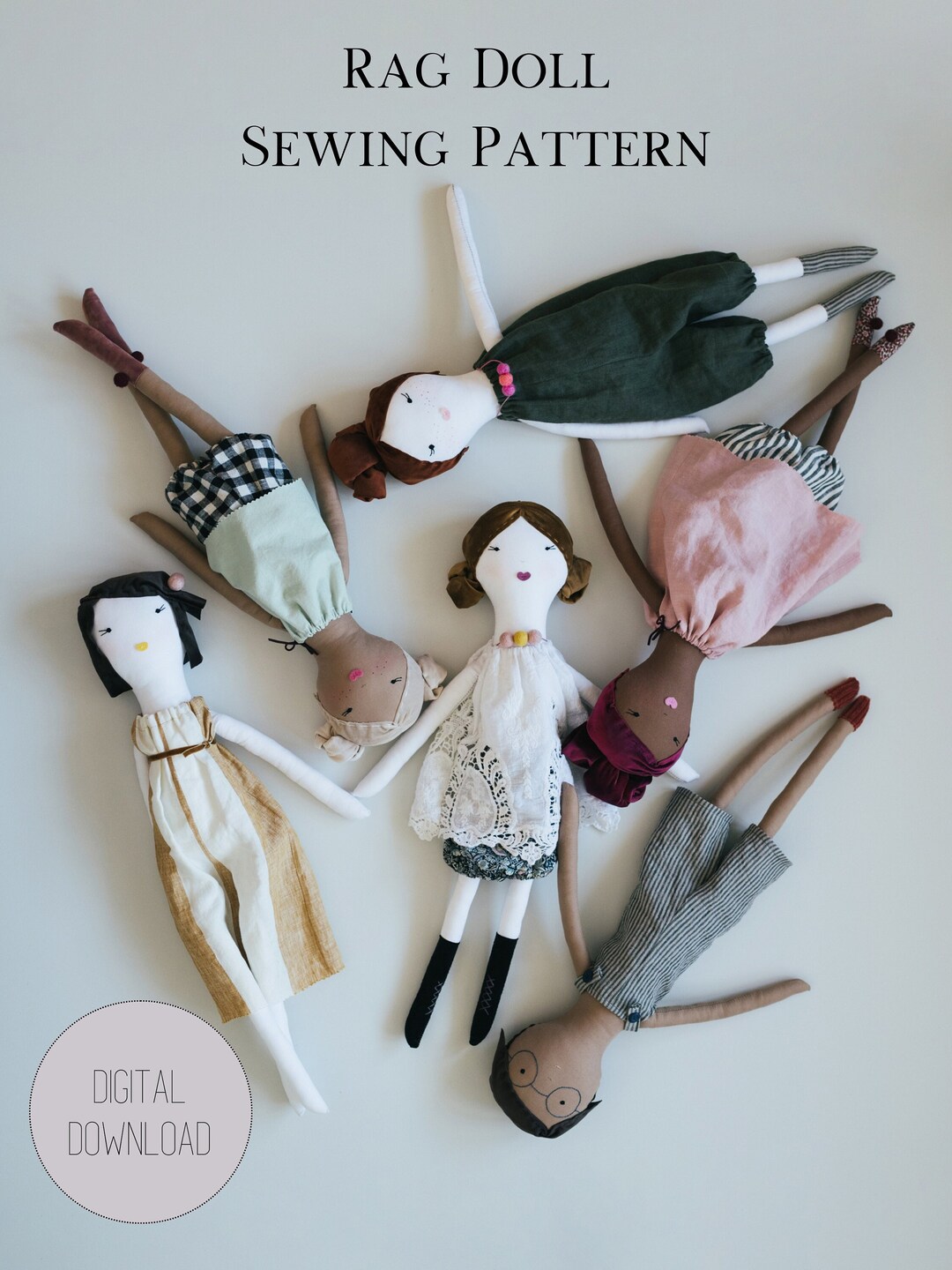 Easy Rag Doll Sewing Pattern Cloth Doll Digital Download PDF - Etsy UK