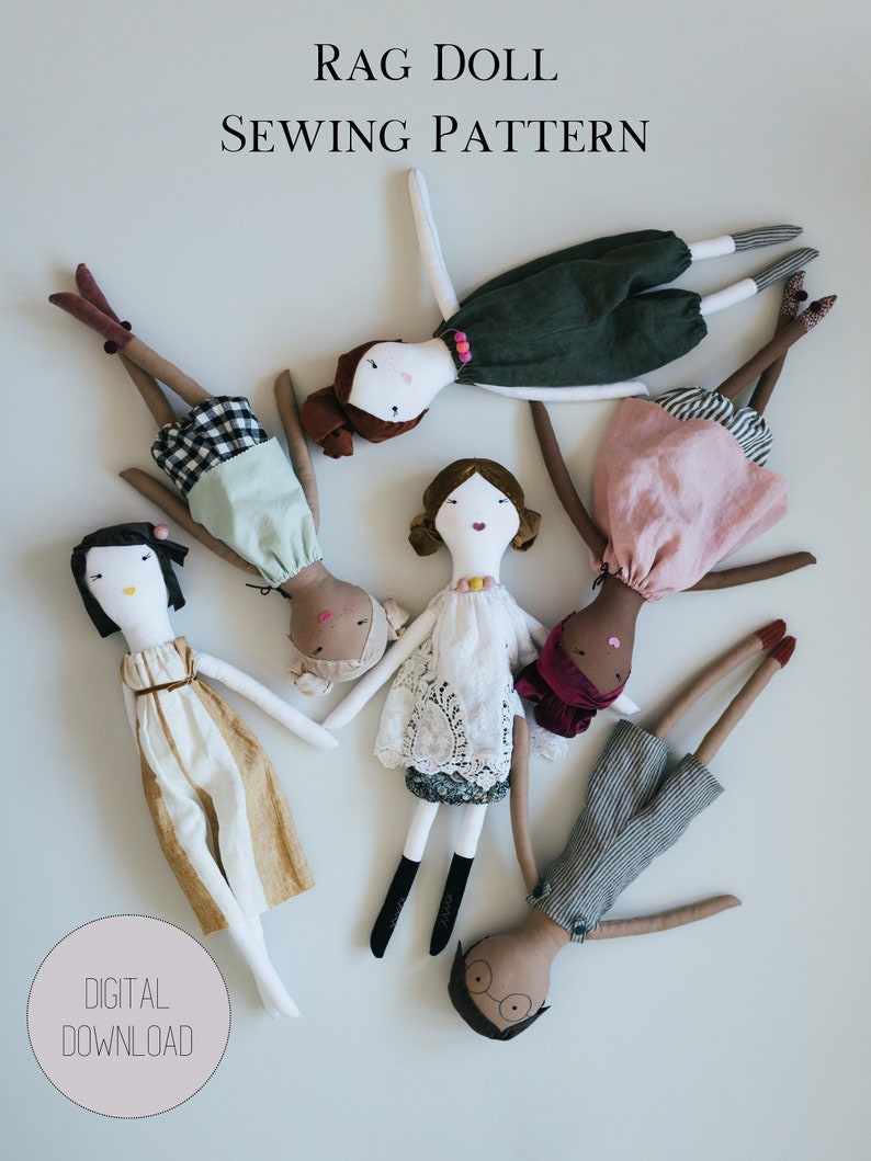 Easy Rag Doll Sewing Pattern Cloth Doll Digital Download PDF - Etsy UK