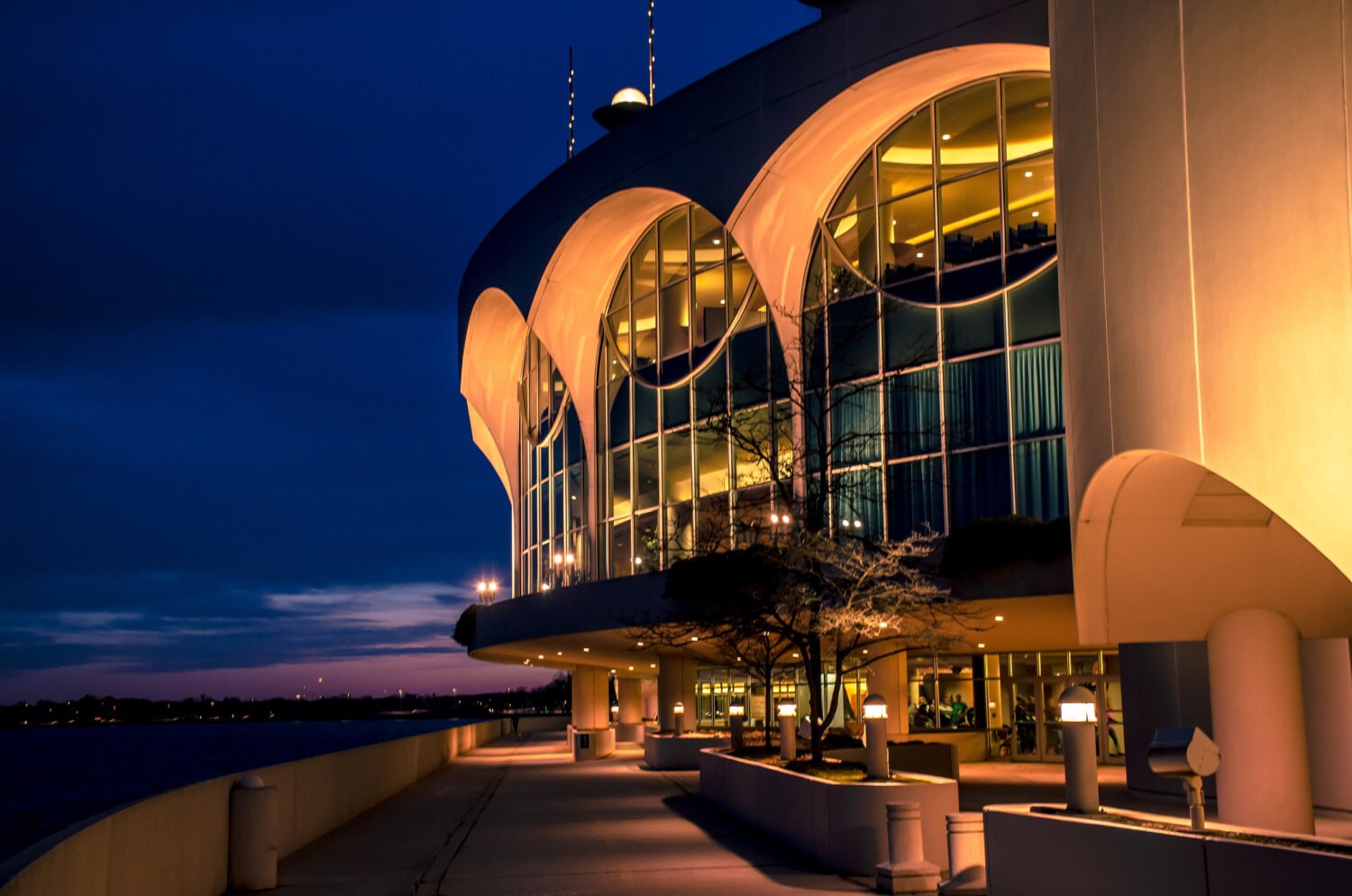 Monona Terrace at Night on Lake Bike Path Madison Wisconsin Dane County ...
