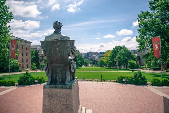 UW Madison Bascom Hall Full View From Lincoln Statue - Etsy