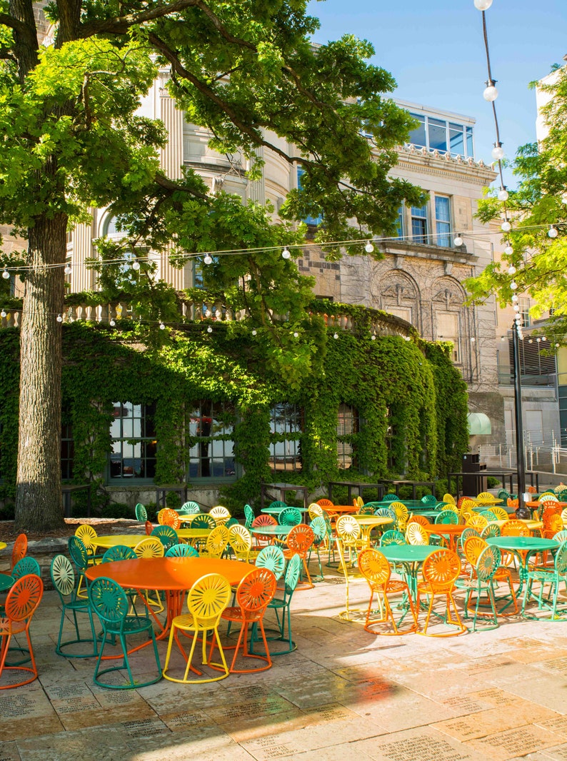 UW Madison Union Terrace Chairs With Ivy and Building in Background - Etsy