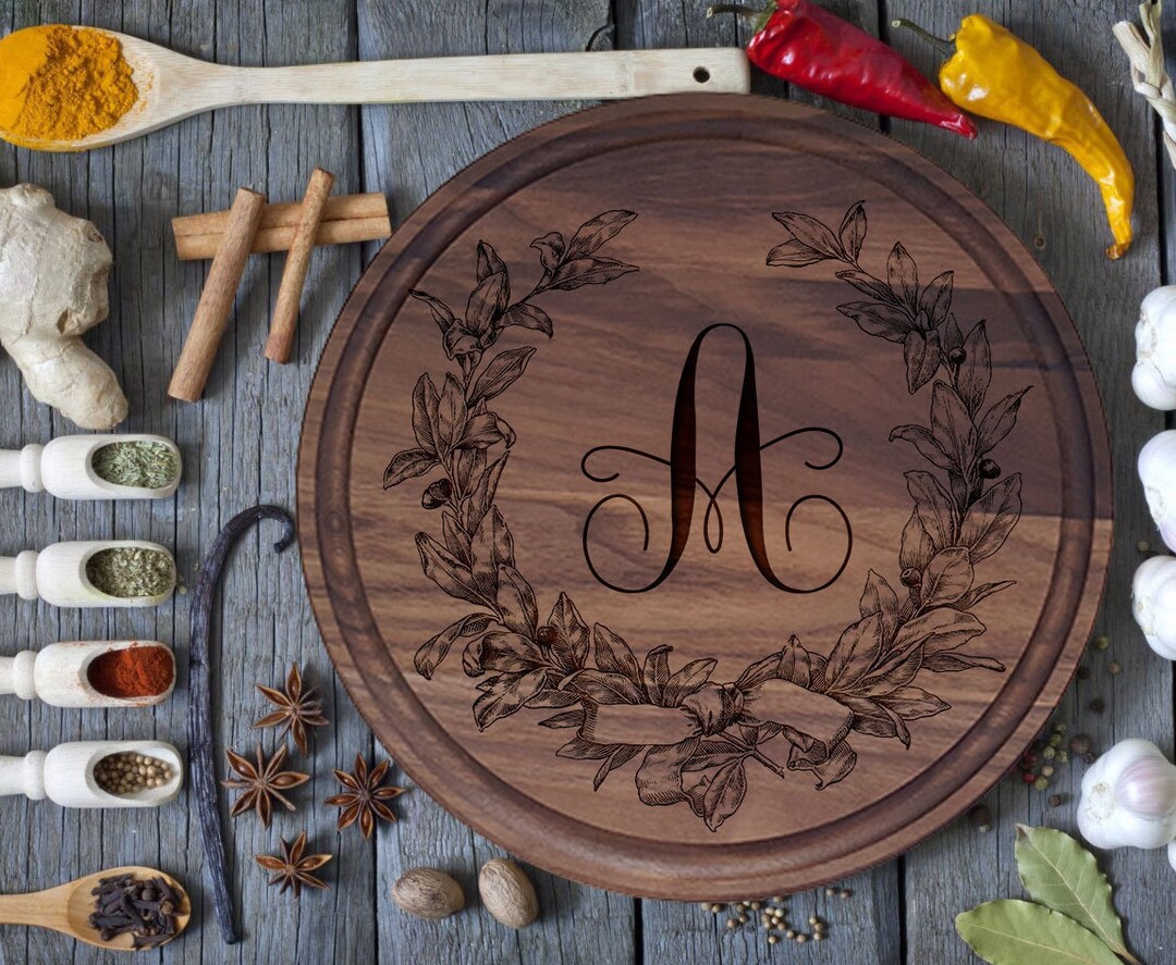 Personalized Round Cutting Board, Custom Cutting Board With Juice ...