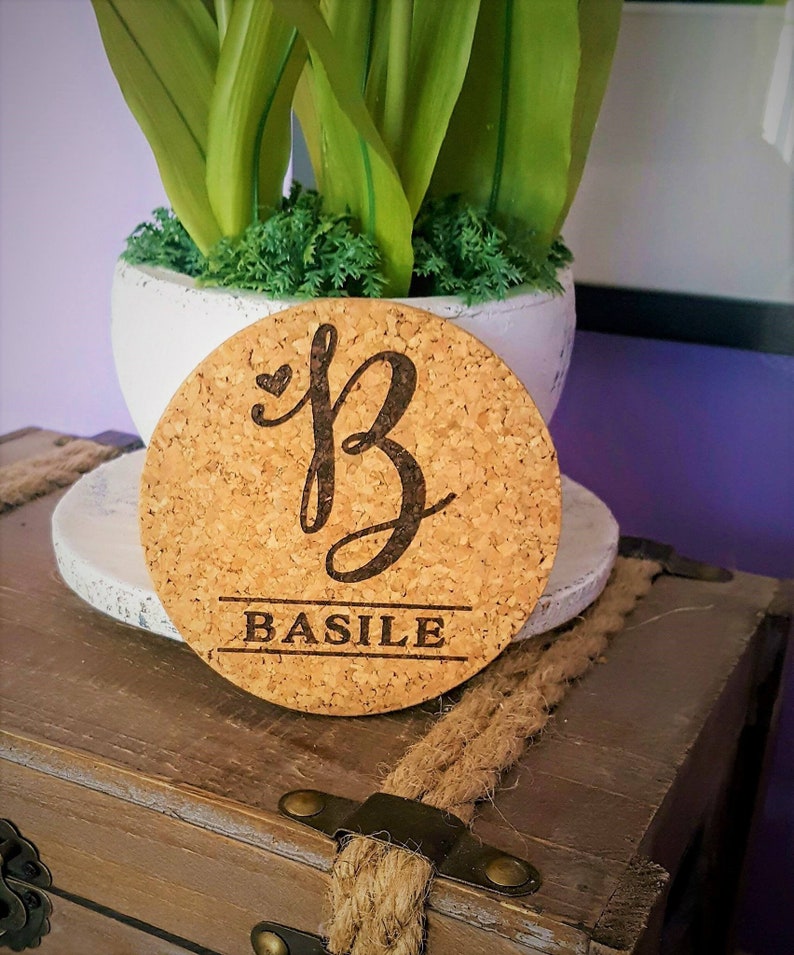 Personalized CoastersCustom Coasters Cork Coaster Monogram | Etsy