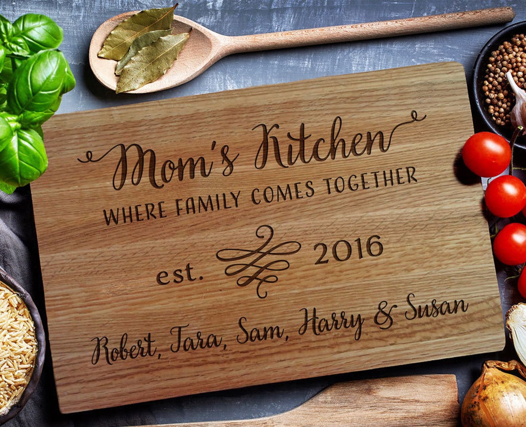 Custom Cutting Board, Personalized Cutting Board, Mom's Kitchen, Custom ...