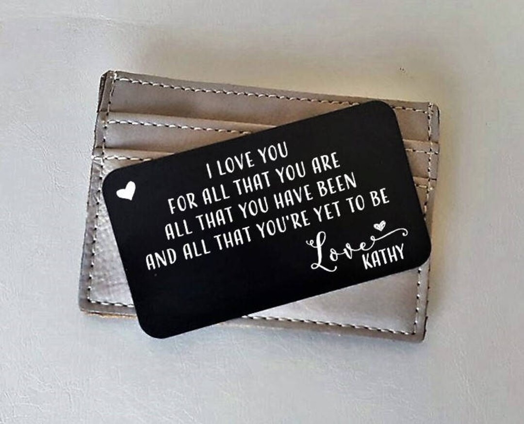 Personalized Wallet Insert Card, Metal Wallet Insert Card, Valentines ...