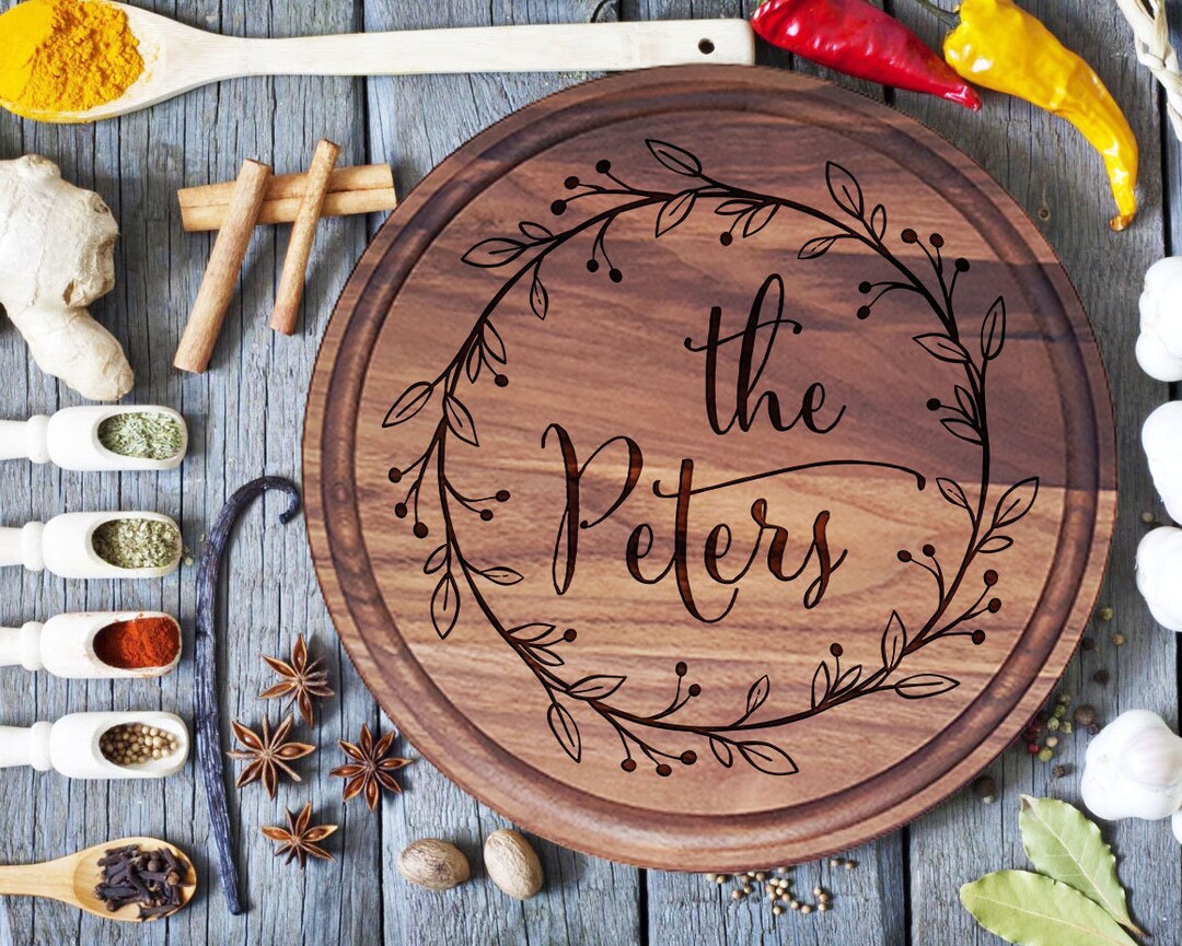 Personalized Round Cutting Board, Custom Cutting Board With Juice ...