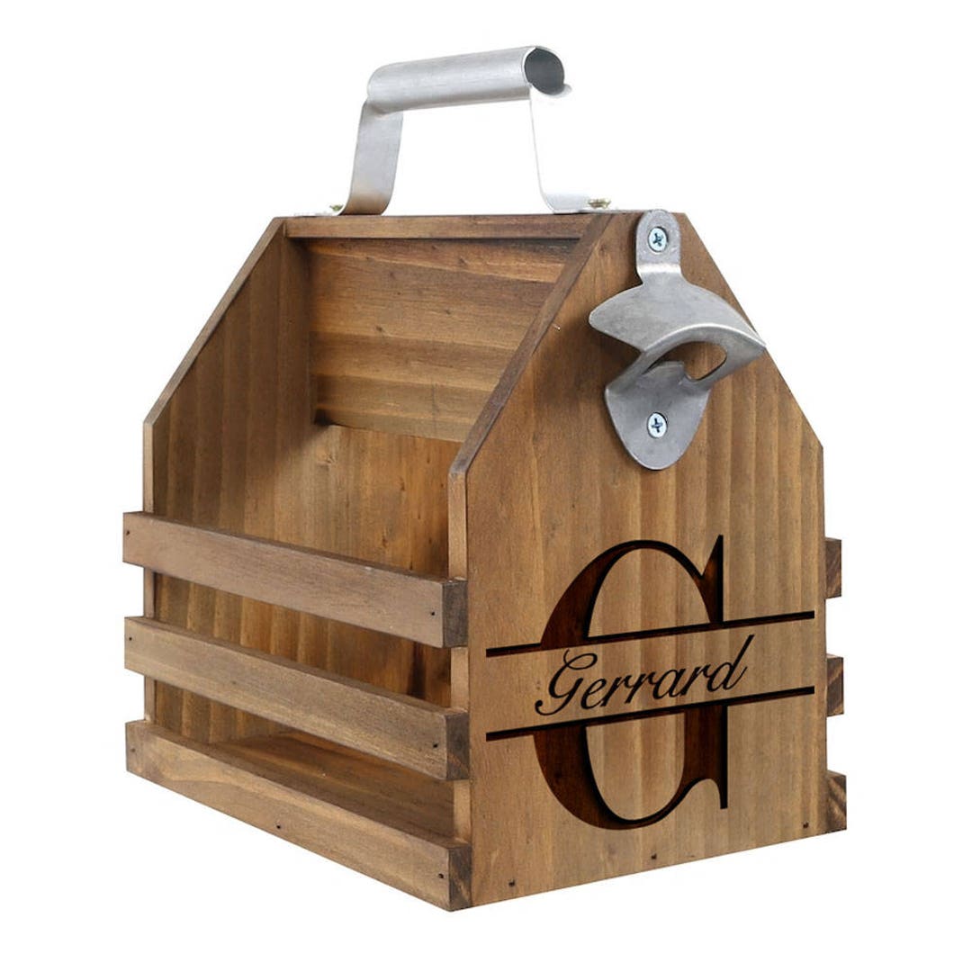 Beer Caddy, Refined Wood Bottle Case, Beer Holder, Personalized Gift ...