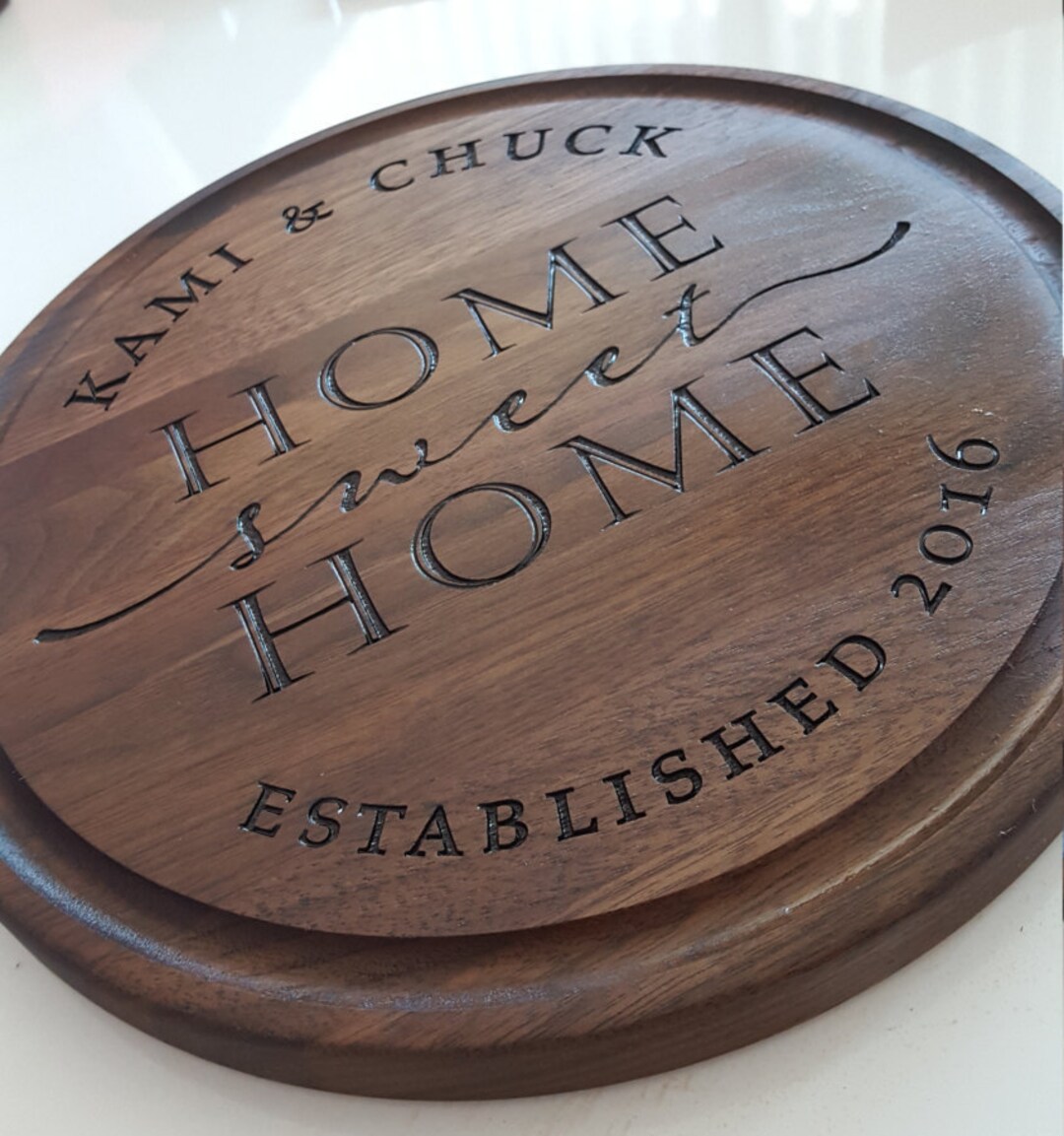 Personalized Round Cutting Board, Custom Round Cutting Board With Juice ...