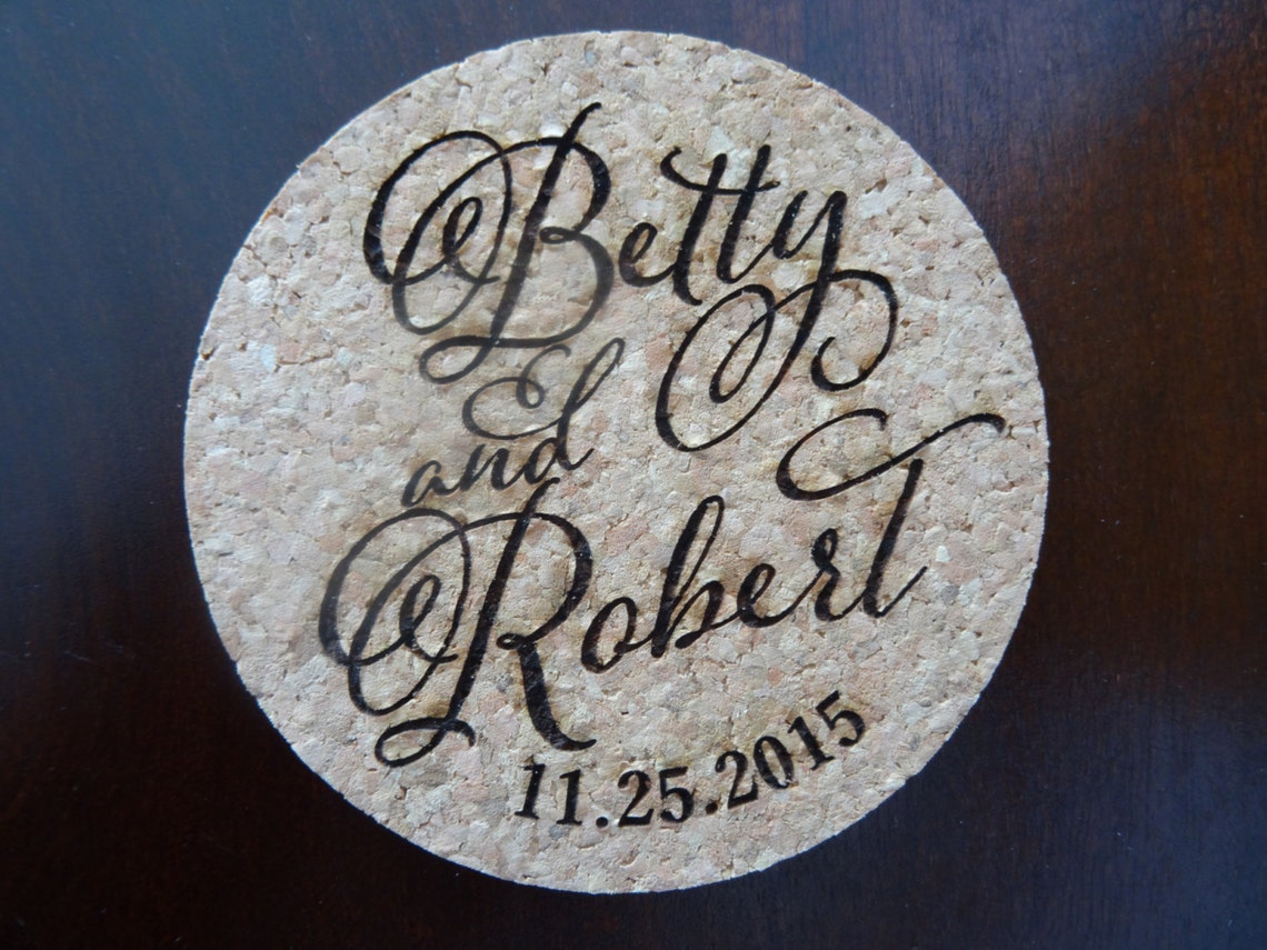 Custom Engraved Natural Cork Coasters Personalized Coasters - Etsy